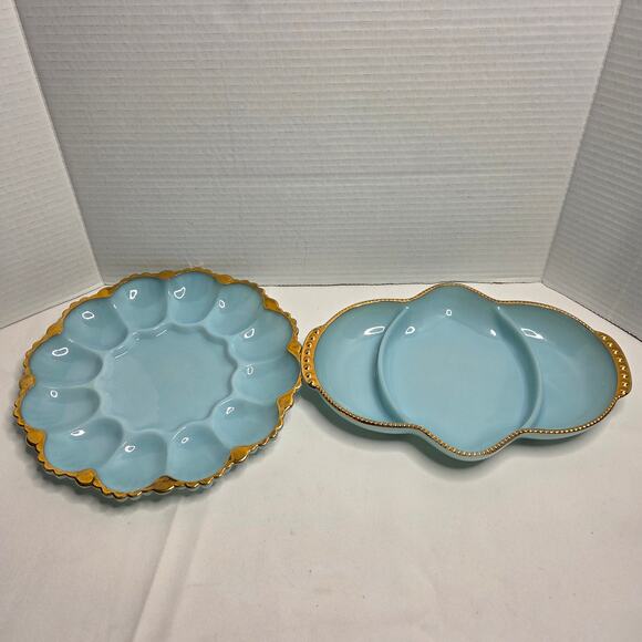 Fire King | Dining | Vintage Fire King Blue Milk Glass Delphite ...